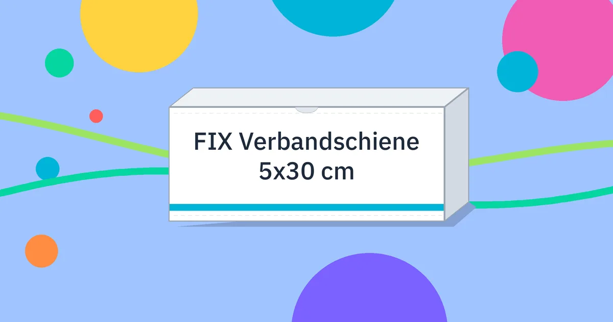 Symbolbild: Packung mit der Aufschrift FIX Verbandschiene 5x30 cm (PZN 06983127) – Verfügbarkeit und Bezug in Apotheken in Frankfurt am Main