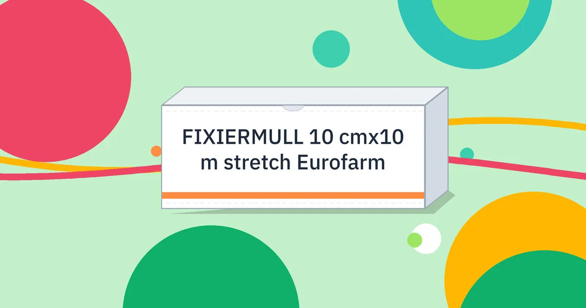 Symbolbild: Packung mit der Aufschrift FIXIERMULL 10 cmx10 m stretch Eurofarm (PZN 20717556) – Verfügbarkeit und Bezug in Apotheken in Frankfurt am Main