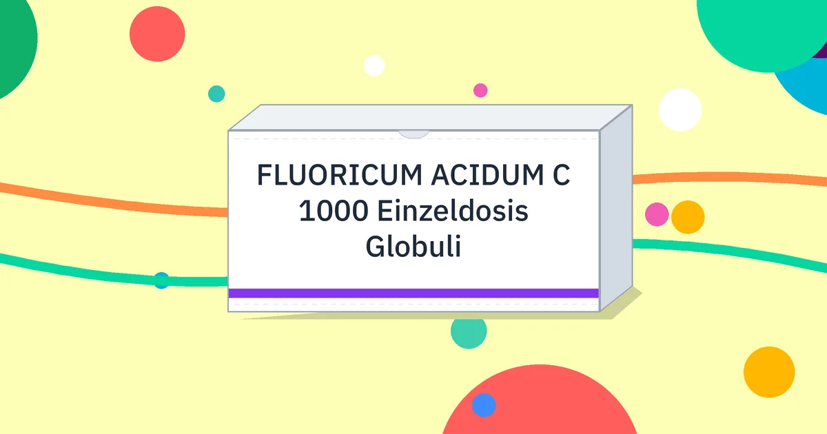 Symbolbild: Packung mit der Aufschrift FLUORICUM ACIDUM C 1000 Einzeldosis Globuli (PZN 01917999) – Verfügbarkeit und Bezug in Apotheken in Frankfurt am Main