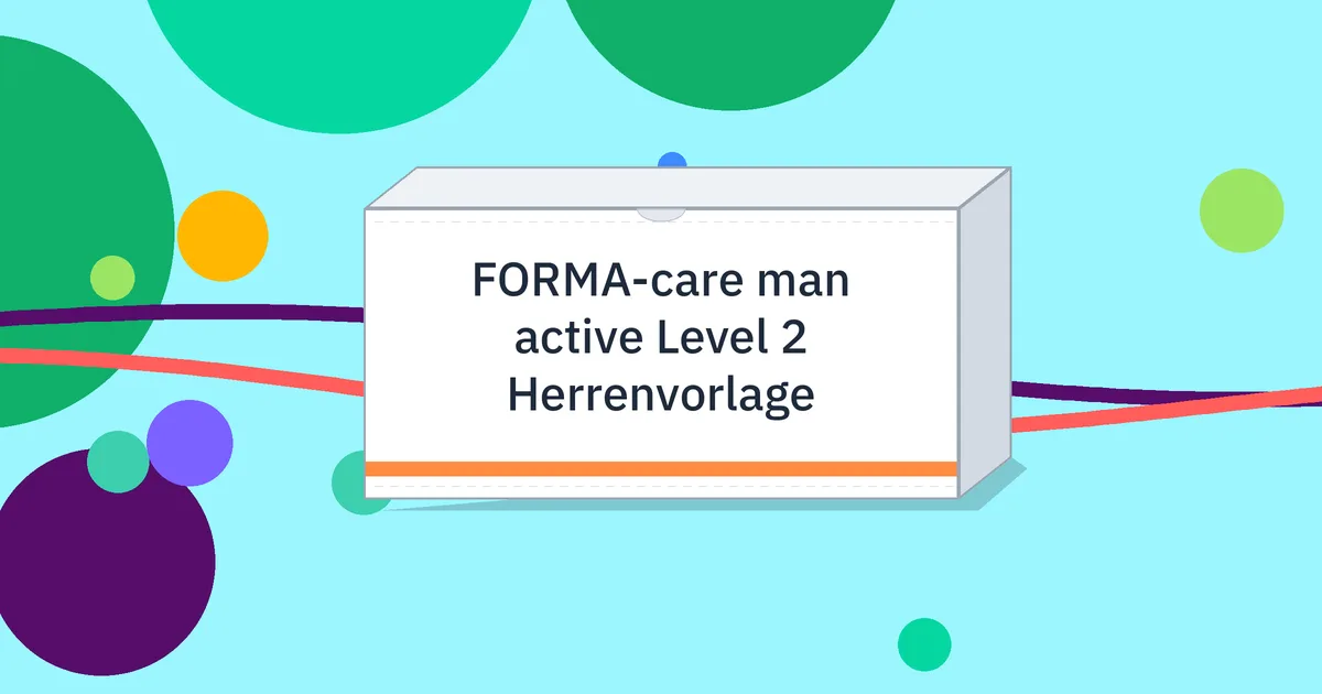 Symbolbild: Packung mit der Aufschrift FORMA-care man active Level 2 Herrenvorlage (PZN 19106876) – Verfügbarkeit und Bezug in Apotheken in Frankfurt am Main