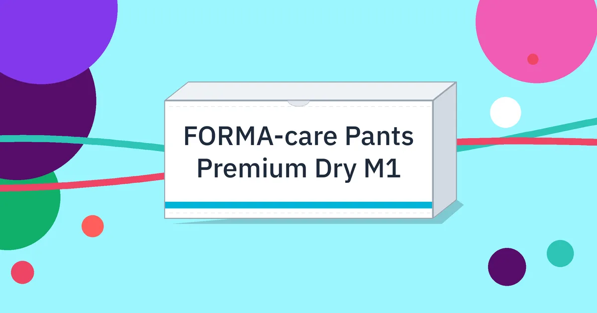Symbolbild: Packung mit der Aufschrift FORMA-care Pants Premium Dry M1 (PZN 08468168) – Verfügbarkeit und Bezug in Apotheken in Frankfurt am Main