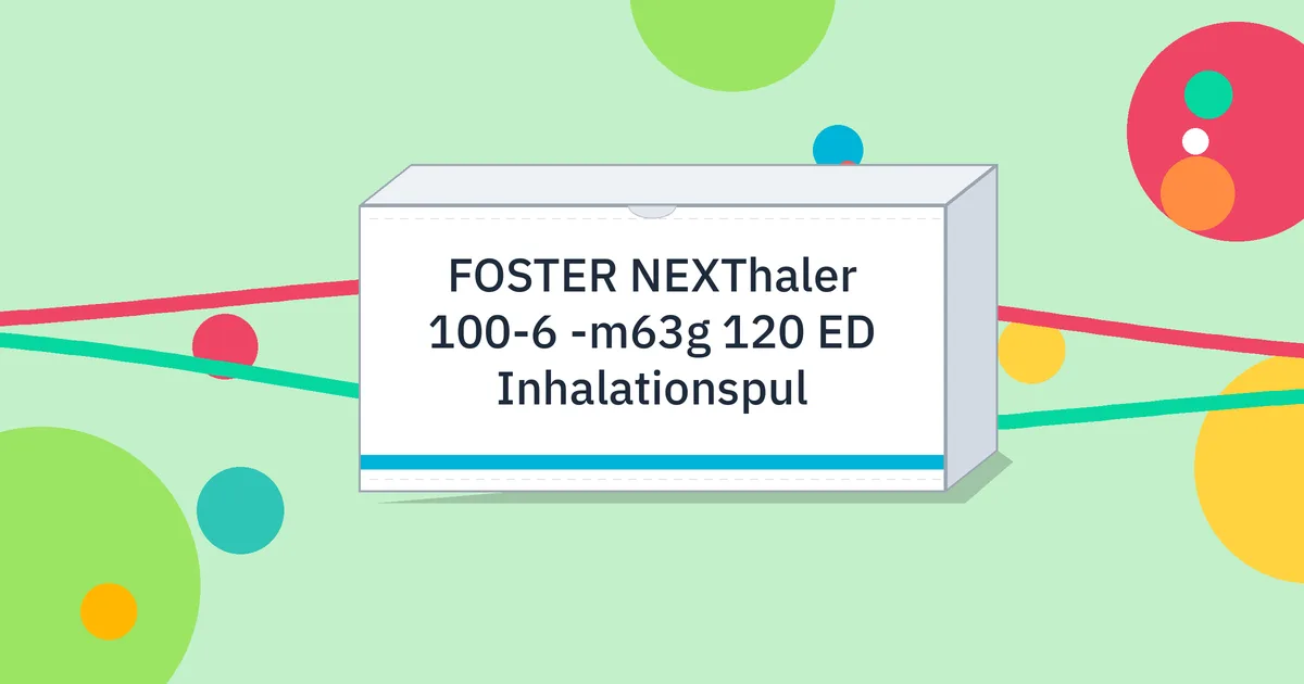 Symbolbild: Packung mit der Aufschrift FOSTER NEXThaler 100-6 -m63g 120 ED Inhalationspul (PZN 15317777) – Verfügbarkeit und Bezug in Apotheken in Frankfurt am Main