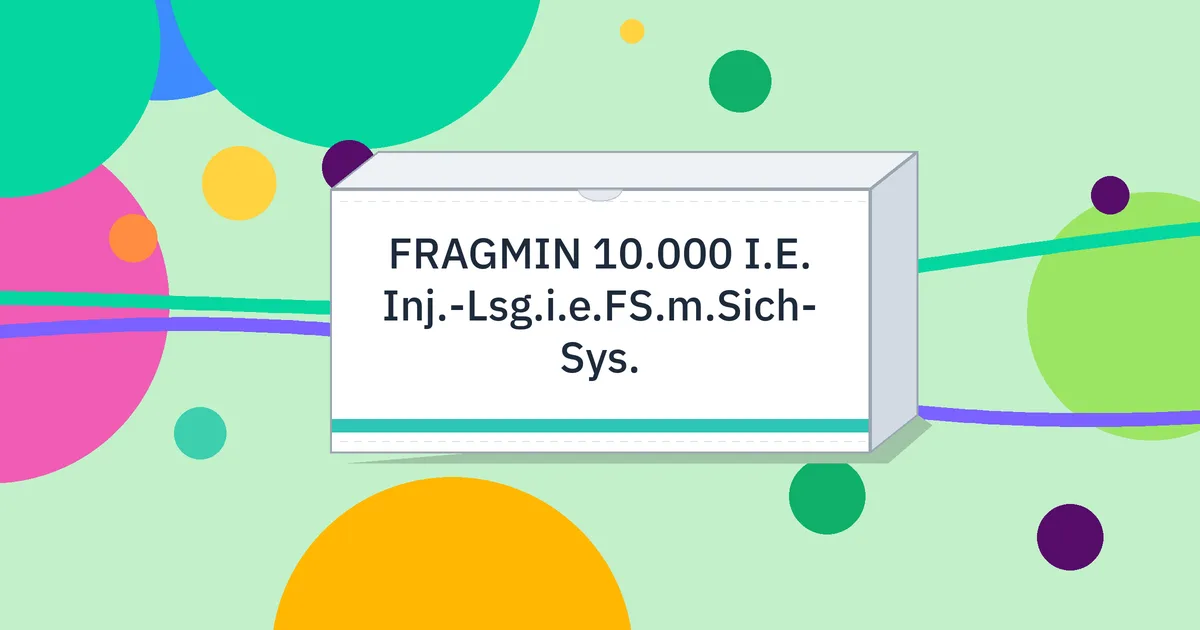 Symbolbild: Packung mit der Aufschrift FRAGMIN 10.000 I.E. Inj.-Lsg.i.e.FS.m.Sich-Sys. (PZN 09197990) – Verfügbarkeit und Bezug in Apotheken in Frankfurt am Main