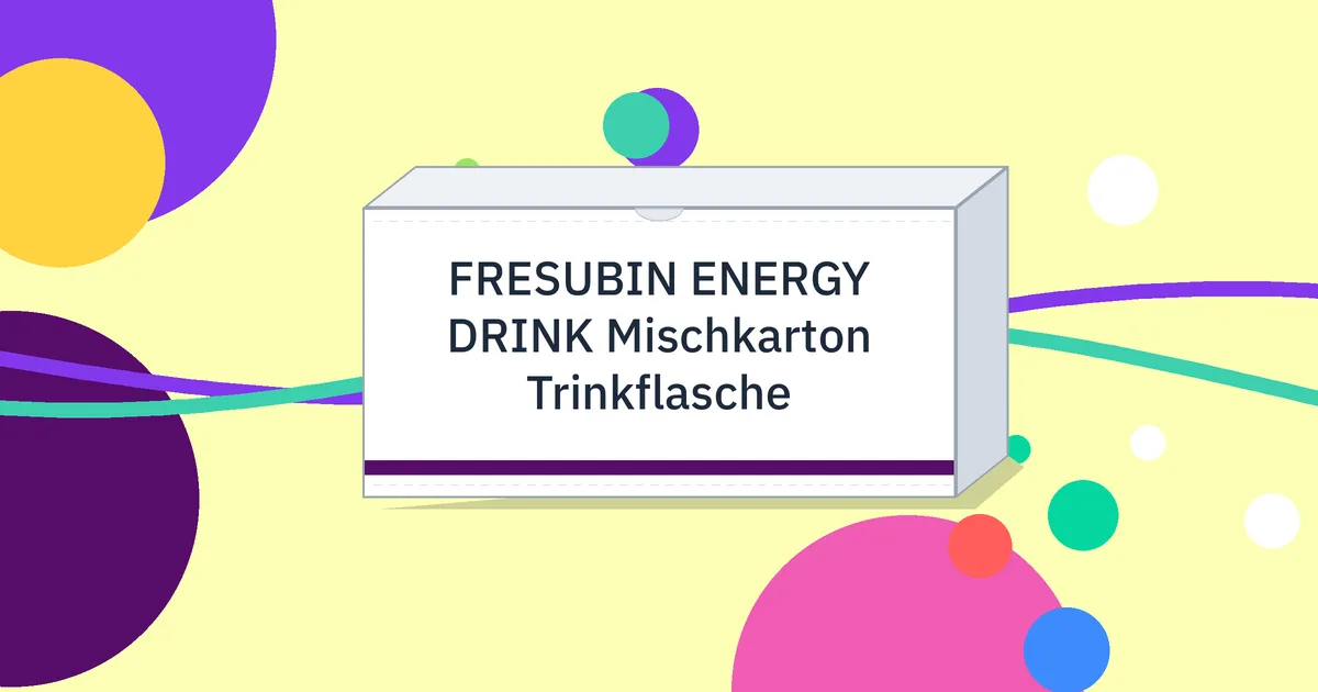 Symbolbild: Packung mit der Aufschrift FRESUBIN ENERGY DRINK Mischkarton Trinkflasche (PZN 19884740) – Verfügbarkeit und Bezug in Apotheken in Frankfurt am Main
