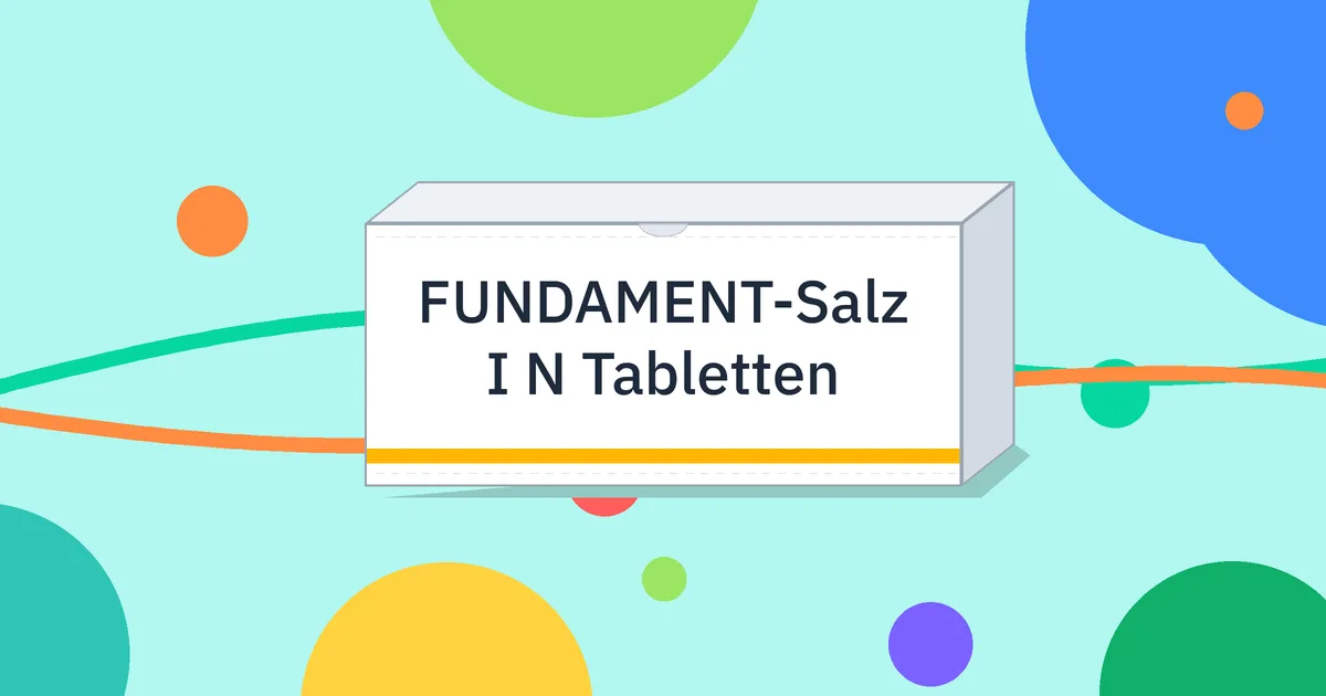 Symbolbild: Packung mit der Aufschrift FUNDAMENT-Salz I N Tabletten (PZN 07012779) – Verfügbarkeit und Bezug in Apotheken in Frankfurt am Main
