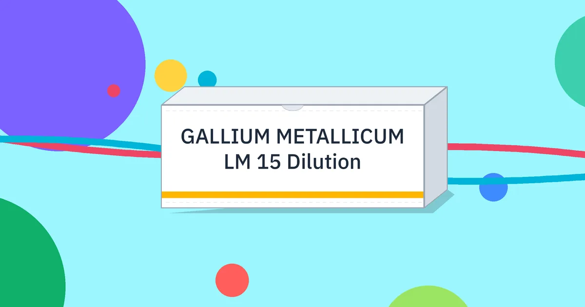 Symbolbild: Packung mit der Aufschrift GALLIUM METALLICUM LM 15 Dilution (PZN 12874922) – Verfügbarkeit und Bezug in Apotheken in Frankfurt am Main