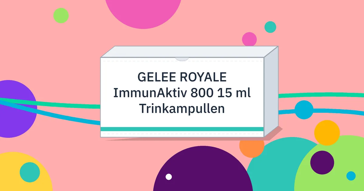Symbolbild: Packung mit der Aufschrift GELEE ROYALE ImmunAktiv 800 15 ml Trinkampullen (PZN 07023487) – Verfügbarkeit und Bezug in Apotheken in Frankfurt am Main