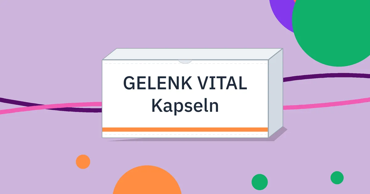 Symbolbild: Packung mit der Aufschrift GELENK VITAL Kapseln (PZN 12668016) – Verfügbarkeit und Bezug in Apotheken in Frankfurt am Main