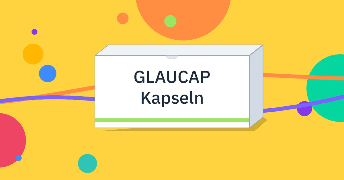 Symbolbild: Packung mit der Aufschrift GLAUCAP Kapseln (PZN 20299952) – Verfügbarkeit und Bezug in Apotheken in Frankfurt am Main
