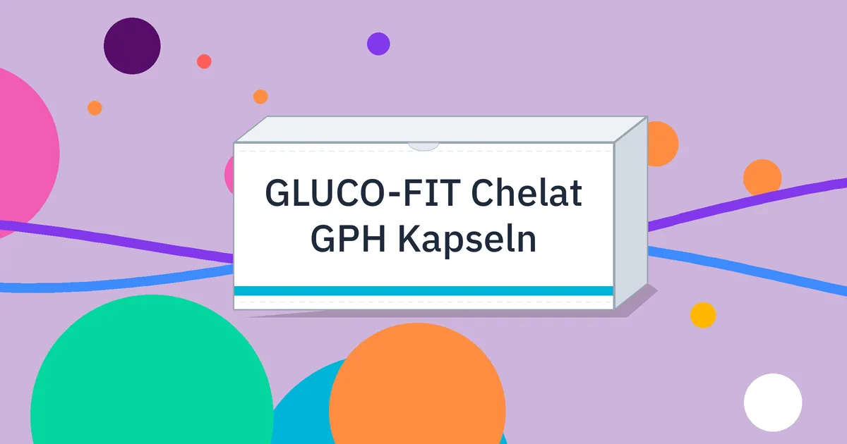 Symbolbild: Packung mit der Aufschrift GLUCO-FIT Chelat GPH Kapseln (PZN 10829343) – Verfügbarkeit und Bezug in Apotheken in Frankfurt am Main