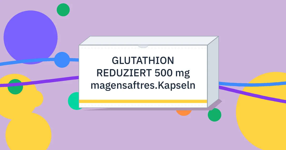 Symbolbild: Packung mit der Aufschrift GLUTATHION REDUZIERT 500 mg magensaftres.Kapseln (PZN 00109607) – Verfügbarkeit und Bezug in Apotheken in Frankfurt am Main