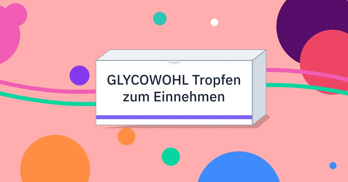 Symbolbild: Packung mit der Aufschrift GLYCOWOHL Tropfen zum Einnehmen (PZN 15897177) – Verfügbarkeit und Bezug in Apotheken in Frankfurt am Main