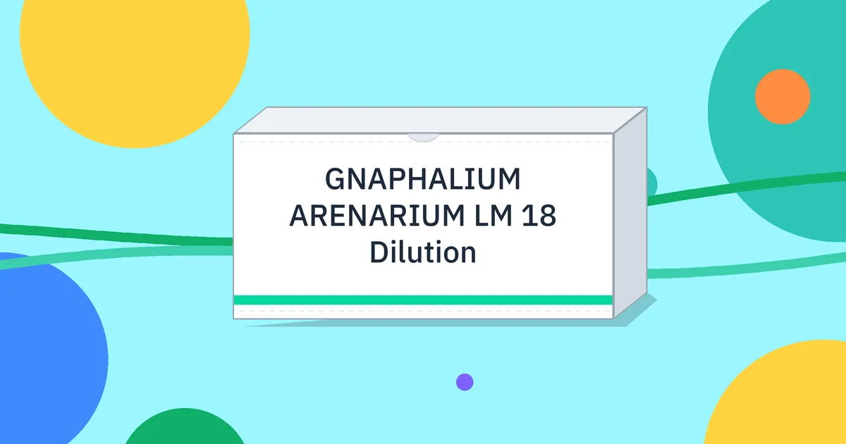 Symbolbild: Packung mit der Aufschrift GNAPHALIUM ARENARIUM LM 18 Dilution (PZN 13544718) – Verfügbarkeit und Bezug in Apotheken in Frankfurt am Main