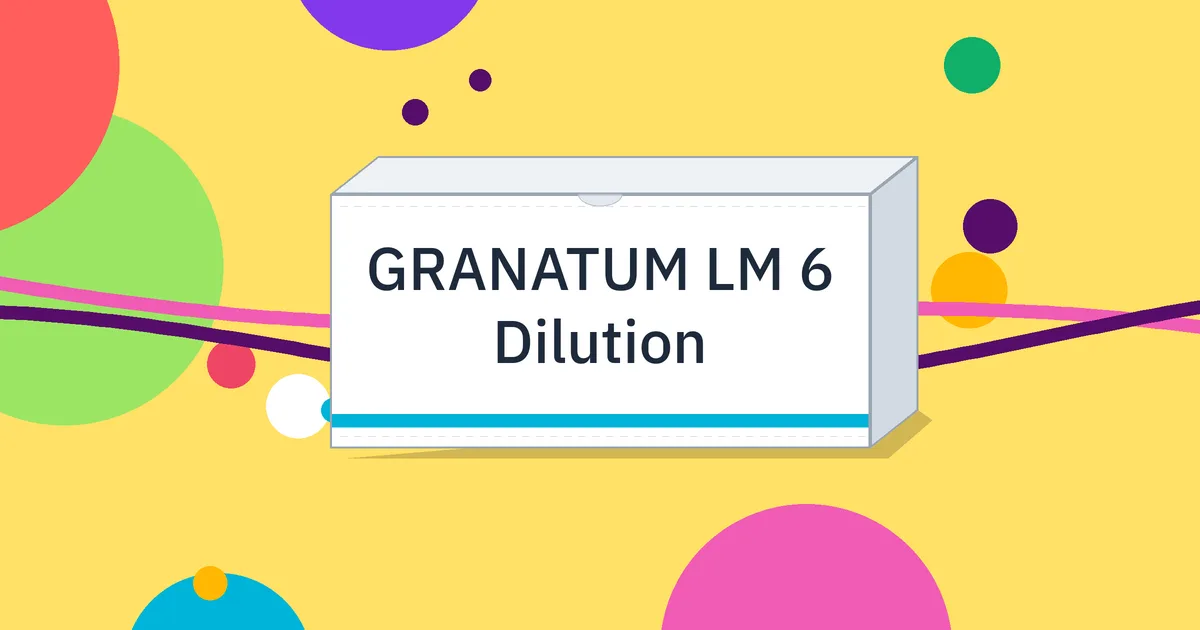 Symbolbild: Packung mit der Aufschrift GRANATUM LM 6 Dilution (PZN 13545965) – Verfügbarkeit und Bezug in Apotheken in Frankfurt am Main