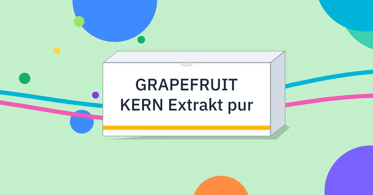 Symbolbild: Packung mit der Aufschrift GRAPEFRUIT KERN Extrakt pur (PZN 00071827) – Verfügbarkeit und Bezug in Apotheken in Frankfurt am Main
