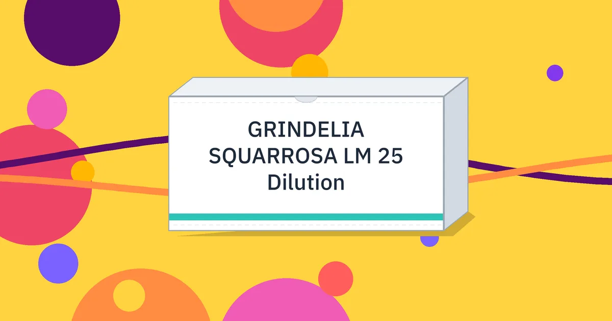 Symbolbild: Packung mit der Aufschrift GRINDELIA SQUARROSA LM 25 Dilution (PZN 13547645) – Verfügbarkeit und Bezug in Apotheken in Frankfurt am Main