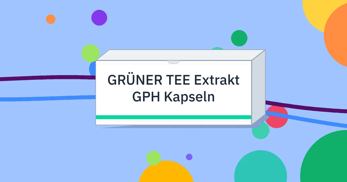 Symbolbild: Packung mit der Aufschrift GRÜNER TEE Extrakt GPH Kapseln (PZN 07603948) – Verfügbarkeit und Bezug in Apotheken in Frankfurt am Main
