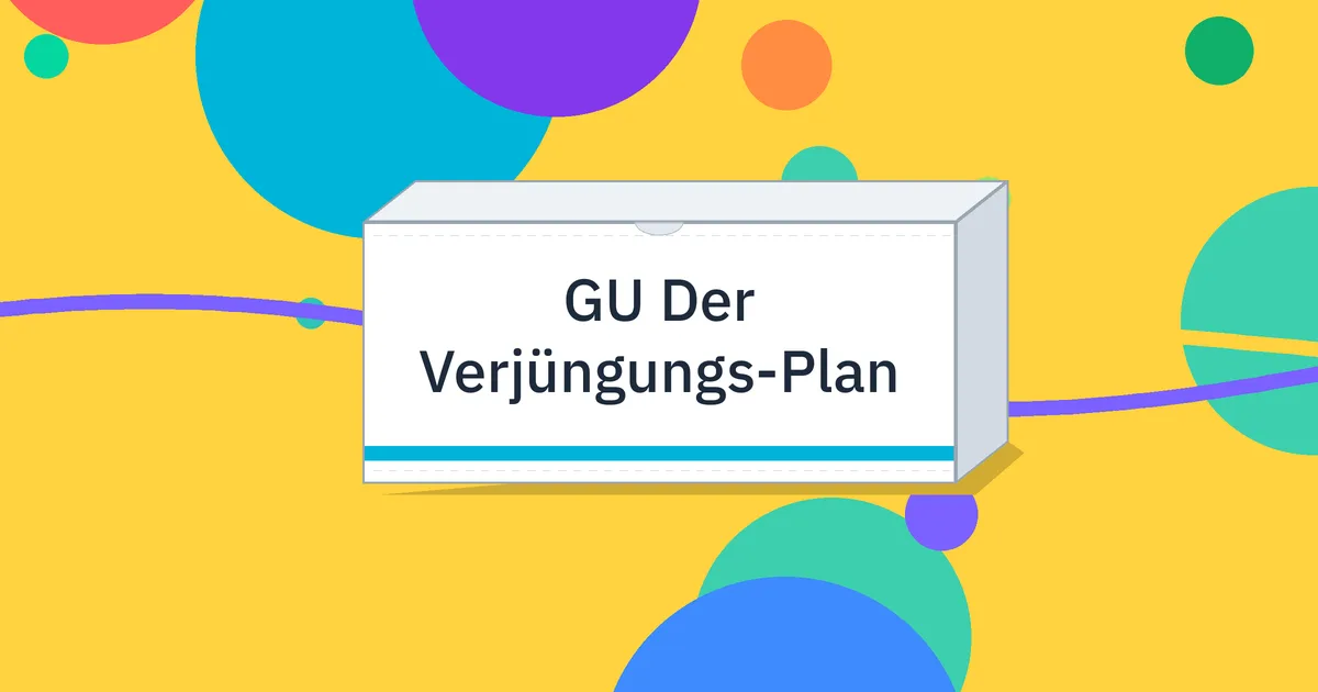 Symbolbild: Packung mit der Aufschrift GU Der Verjüngungs-Plan (PZN 18738634) – Verfügbarkeit und Bezug in Apotheken in Frankfurt am Main