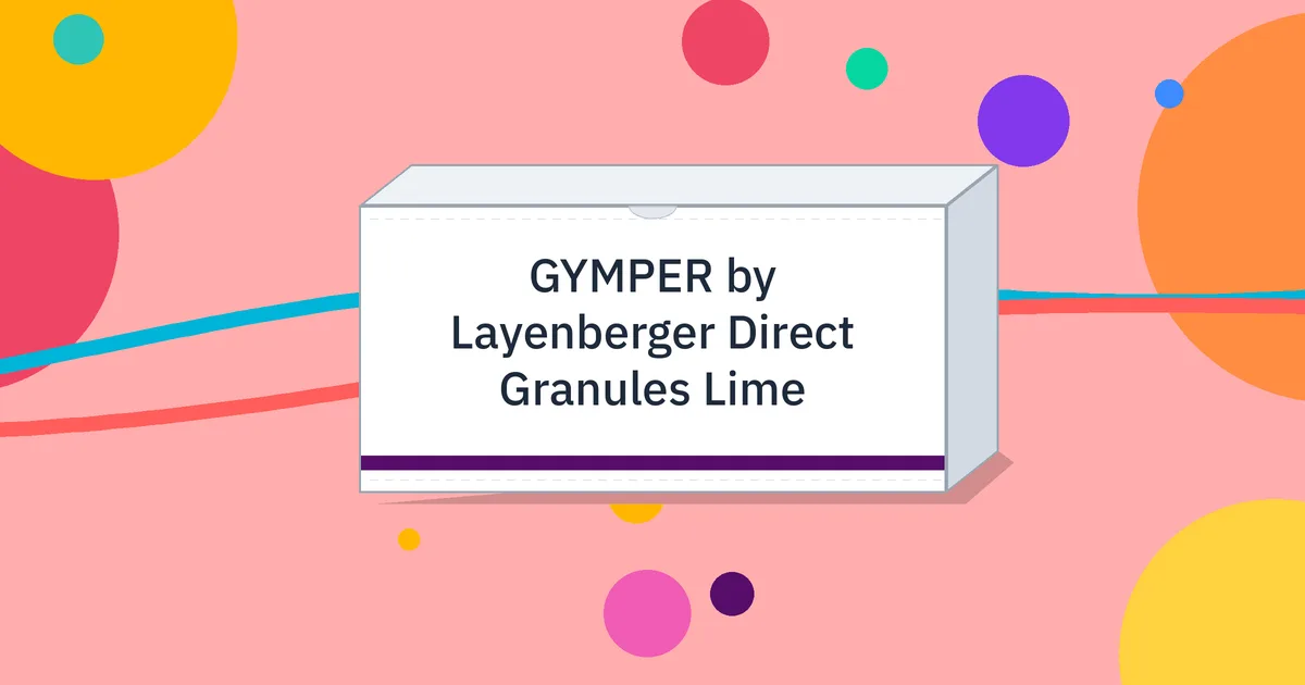 Symbolbild: Packung mit der Aufschrift GYMPER by Layenberger Direct Granules Lime (PZN 16061630) – Verfügbarkeit und Bezug in Apotheken in Frankfurt am Main