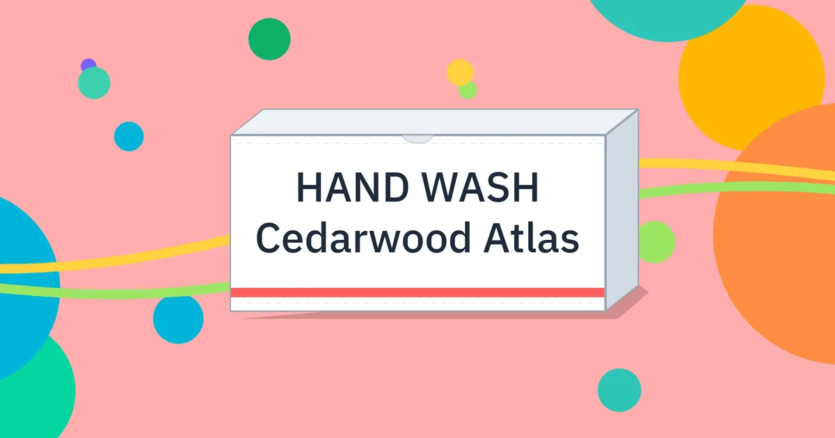 Symbolbild: Packung mit der Aufschrift HAND WASH Cedarwood Atlas (PZN 17886976) – Verfügbarkeit und Bezug in Apotheken in Frankfurt am Main