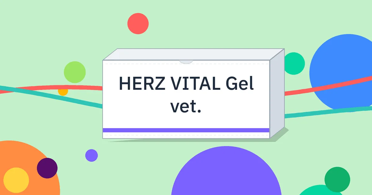 Symbolbild: Packung mit der Aufschrift HERZ VITAL Gel vet. (PZN 02459004) – Verfügbarkeit und Bezug in Apotheken in Frankfurt am Main