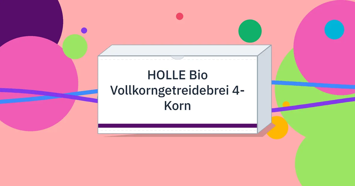 Symbolbild: Packung mit der Aufschrift HOLLE Bio Vollkorngetreidebrei 4-Korn (PZN 18128686) – Verfügbarkeit und Bezug in Apotheken in Frankfurt am Main