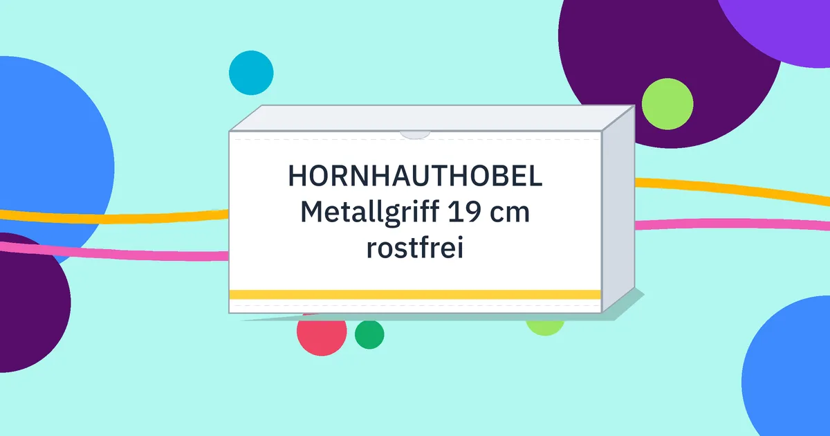 Symbolbild: Packung mit der Aufschrift HORNHAUTHOBEL Metallgriff 19 cm rostfrei (PZN 00523519) – Verfügbarkeit und Bezug in Apotheken in Frankfurt am Main