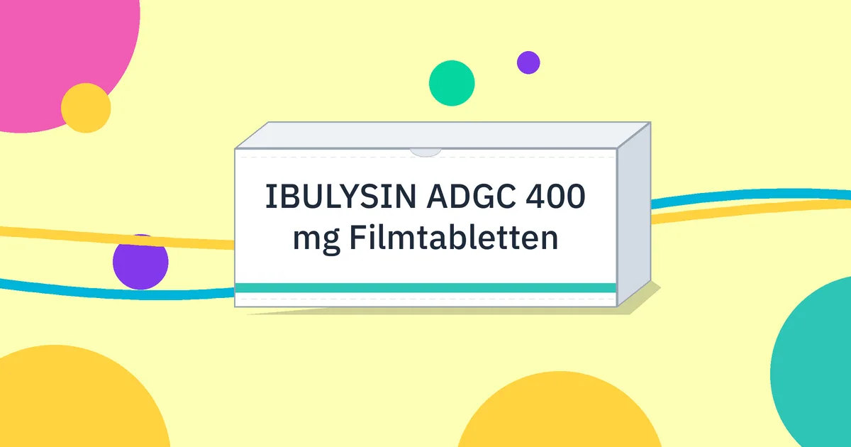 Symbolbild: Packung mit der Aufschrift IBULYSIN ADGC 400 mg Filmtabletten (PZN 17919888) – Verfügbarkeit und Bezug in Apotheken in Frankfurt am Main