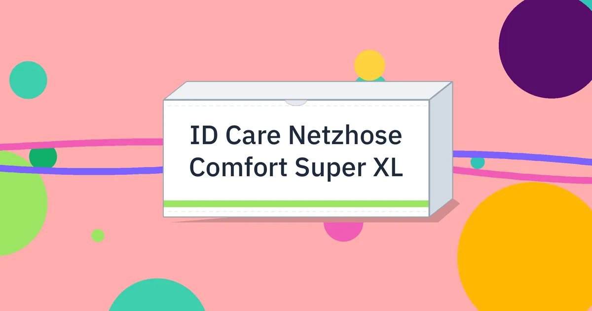 Symbolbild: Packung mit der Aufschrift ID Care Netzhose Comfort Super XL (PZN 16162383) – Verfügbarkeit und Bezug in Apotheken in Frankfurt am Main