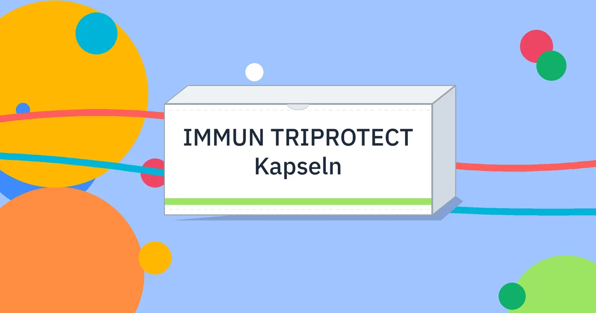 Symbolbild: Packung mit der Aufschrift IMMUN TRIPROTECT Kapseln (PZN 10013481) – Verfügbarkeit und Bezug in Apotheken in Frankfurt am Main