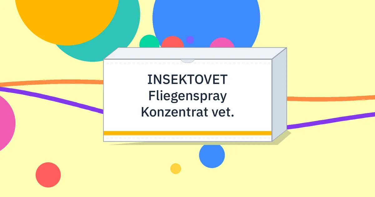 Symbolbild: Packung mit der Aufschrift INSEKTOVET Fliegenspray Konzentrat vet. (PZN 19911477) – Verfügbarkeit und Bezug in Apotheken in Frankfurt am Main