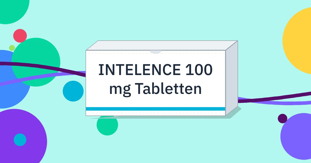 Symbolbild: Packung mit der Aufschrift INTELENCE 100 mg Tabletten (PZN 16698238) – Verfügbarkeit und Bezug in Apotheken in Frankfurt am Main