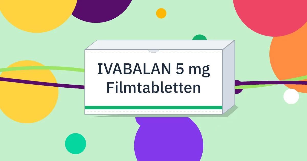 Symbolbild: Packung mit der Aufschrift IVABALAN 5 mg Filmtabletten (PZN 14041089) – Verfügbarkeit und Bezug in Apotheken in Frankfurt am Main