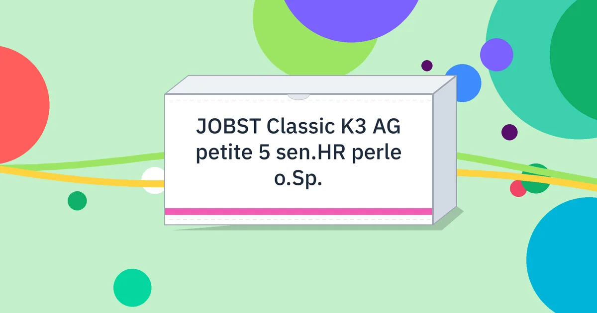 Symbolbild: Packung mit der Aufschrift JOBST Classic K3 AG petite 5 sen.HR perle o.Sp. (PZN 17956151) – Verfügbarkeit und Bezug in Apotheken in Frankfurt am Main
