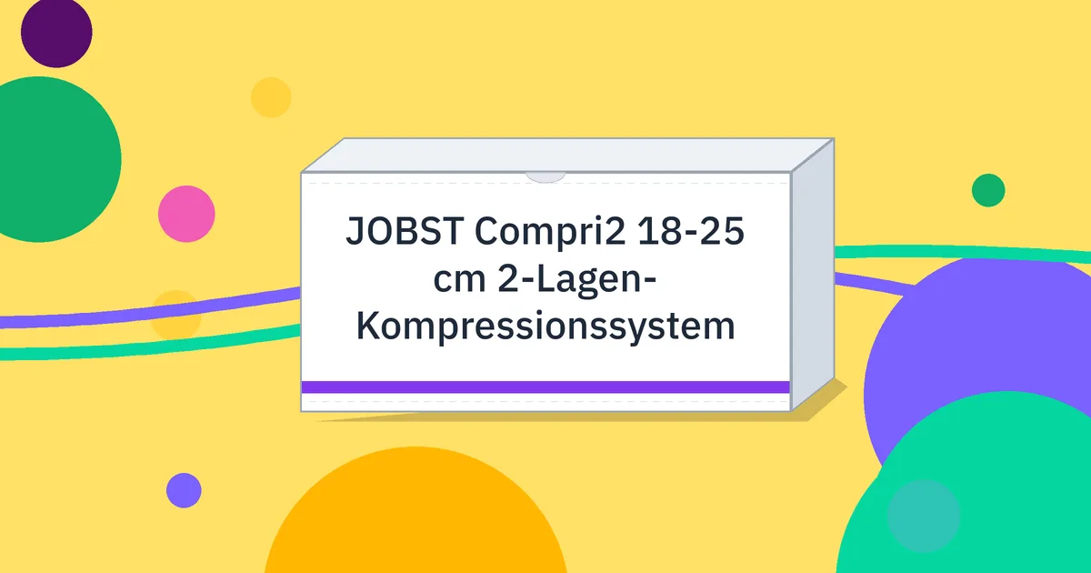 Symbolbild: Packung mit der Aufschrift JOBST Compri2 18-25 cm 2-Lagen-Kompressionssystem (PZN 10541085) – Verfügbarkeit und Bezug in Apotheken in Frankfurt am Main