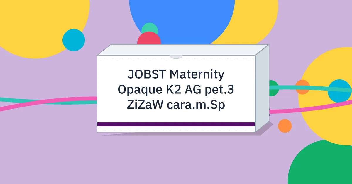 Symbolbild: Packung mit der Aufschrift JOBST Maternity Opaque K2 AG pet.3 ZiZaW cara.m.Sp (PZN 15851577) – Verfügbarkeit und Bezug in Apotheken in Frankfurt am Main