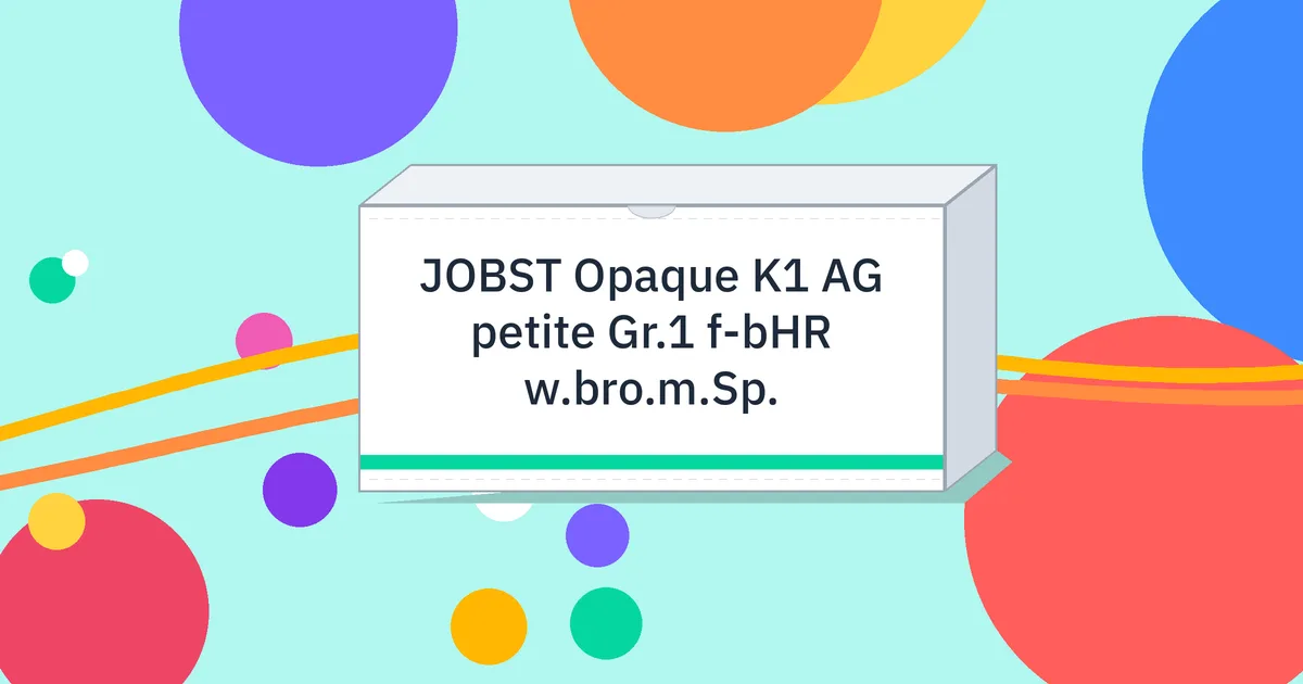 Symbolbild: Packung mit der Aufschrift JOBST Opaque K1 AG petite Gr.1 f-bHR w.bro.m.Sp. (PZN 13083772) – Verfügbarkeit und Bezug in Apotheken in Frankfurt am Main
