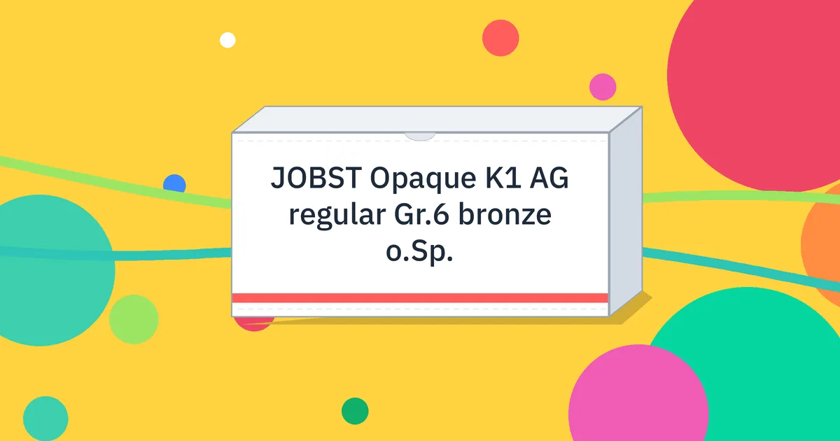 Symbolbild: Packung mit der Aufschrift JOBST Opaque K1 AG regular Gr.6 bronze o.Sp. (PZN 13094250) – Verfügbarkeit und Bezug in Apotheken in Frankfurt am Main