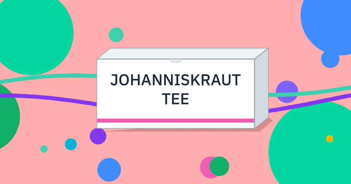 Symbolbild: Packung mit der Aufschrift JOHANNISKRAUT TEE (PZN 02188634) – Verfügbarkeit und Bezug in Apotheken in Frankfurt am Main