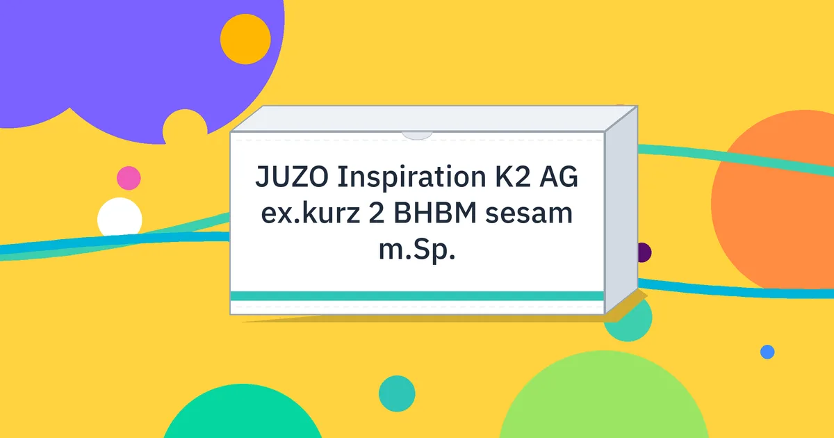 Symbolbild: Packung mit der Aufschrift JUZO Inspiration K2 AG ex.kurz 2 BHBM sesam m.Sp. (PZN 14876026) – Verfügbarkeit und Bezug in Apotheken in Frankfurt am Main