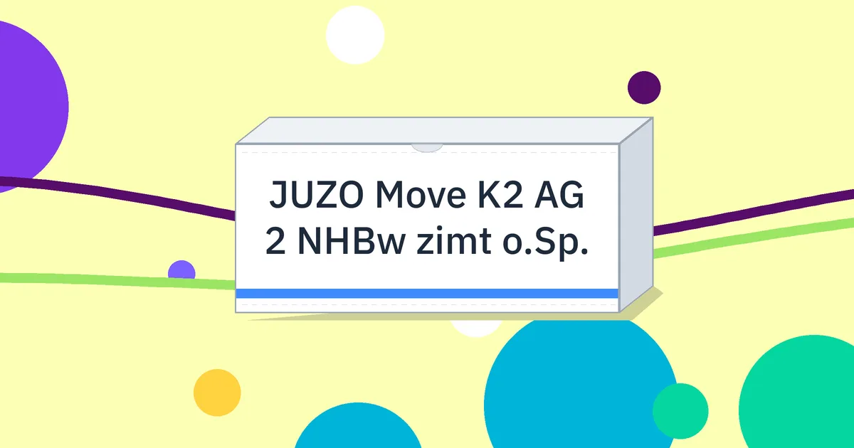 Symbolbild: Packung mit der Aufschrift JUZO Move K2 AG 2 NHBw zimt o.Sp. (PZN 18525051) – Verfügbarkeit und Bezug in Apotheken in Frankfurt am Main