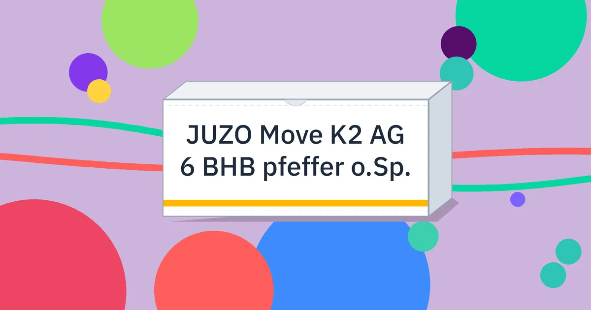 Symbolbild: Packung mit der Aufschrift JUZO Move K2 AG 6 BHB pfeffer o.Sp. (PZN 16639514) – Verfügbarkeit und Bezug in Apotheken in Frankfurt am Main