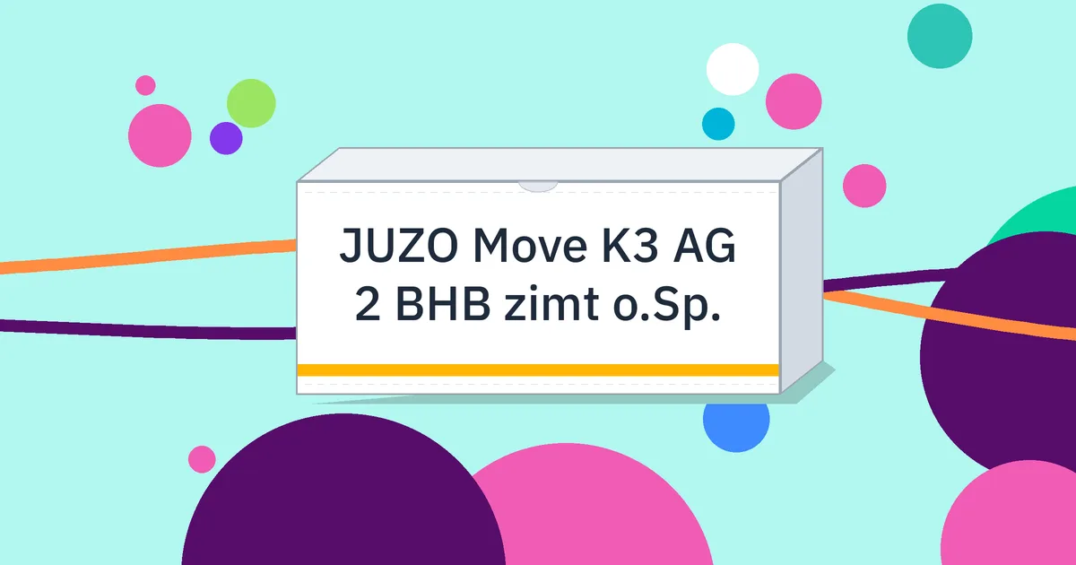 Symbolbild: Packung mit der Aufschrift JUZO Move K3 AG 2 BHB zimt o.Sp. (PZN 18577591) – Verfügbarkeit und Bezug in Apotheken in Frankfurt am Main
