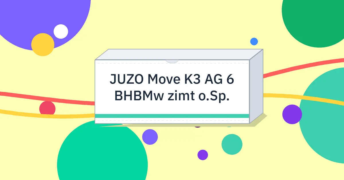 Symbolbild: Packung mit der Aufschrift JUZO Move K3 AG 6 BHBMw zimt o.Sp. (PZN 18578277) – Verfügbarkeit und Bezug in Apotheken in Frankfurt am Main