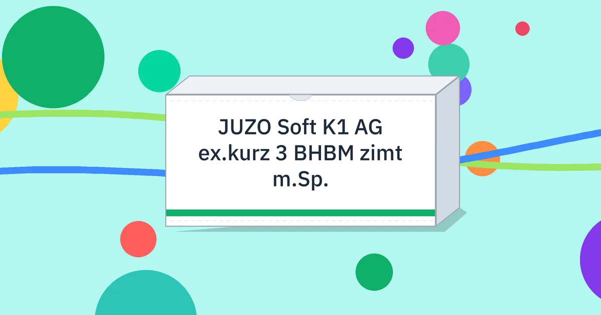 Symbolbild: Packung mit der Aufschrift JUZO Soft K1 AG ex.kurz 3 BHBM zimt m.Sp. (PZN 14856199) – Verfügbarkeit und Bezug in Apotheken in Frankfurt am Main