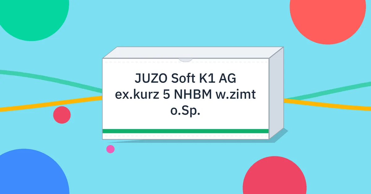 Symbolbild: Packung mit der Aufschrift JUZO Soft K1 AG ex.kurz 5 NHBM w.zimt o.Sp. (PZN 15000997) – Verfügbarkeit und Bezug in Apotheken in Frankfurt am Main