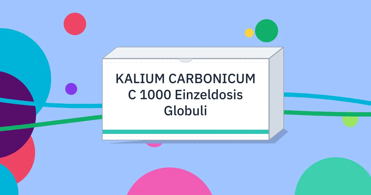Symbolbild: Packung mit der Aufschrift KALIUM CARBONICUM C 1000 Einzeldosis Globuli (PZN 03033951) – Verfügbarkeit und Bezug in Apotheken in Frankfurt am Main