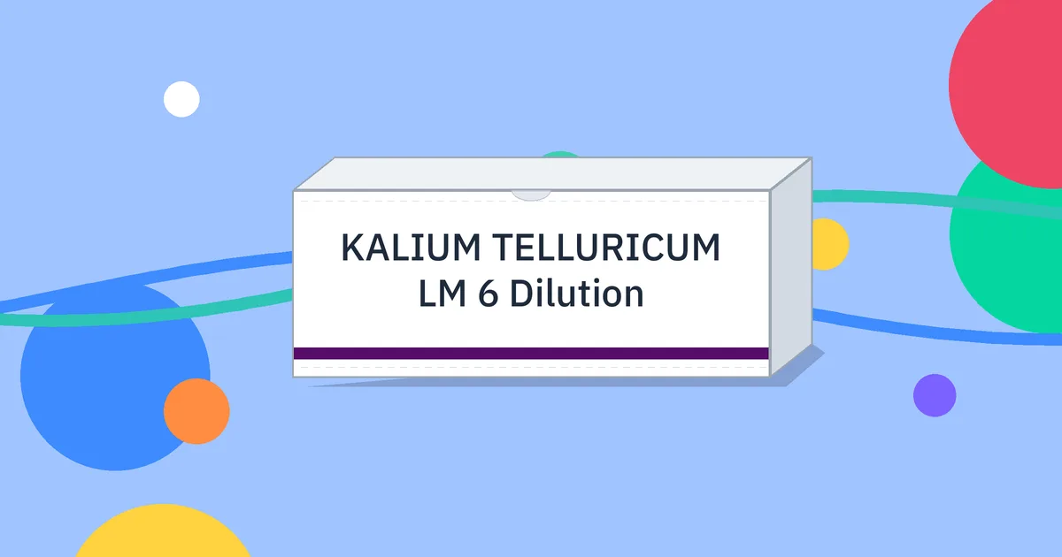 Symbolbild: Packung mit der Aufschrift KALIUM TELLURICUM LM 6 Dilution (PZN 12927162) – Verfügbarkeit und Bezug in Apotheken in Frankfurt am Main