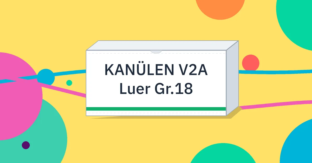 Symbolbild: Packung mit der Aufschrift KANÜLEN V2A Luer Gr.18 (PZN 02439562) – Verfügbarkeit und Bezug in Apotheken in Frankfurt am Main