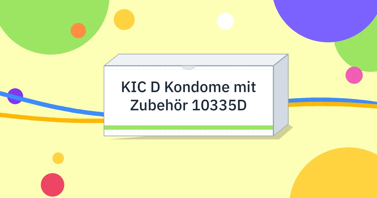 Symbolbild: Packung mit der Aufschrift KIC D Kondome mit Zubehör 10335D (PZN 01268176) – Verfügbarkeit und Bezug in Apotheken in Frankfurt am Main